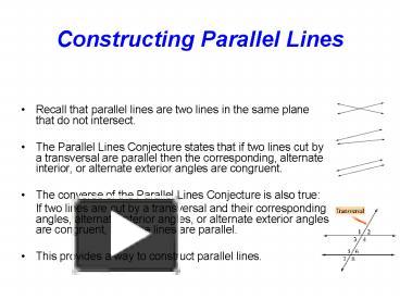 Constructing Parallel Lines presentation | free to view