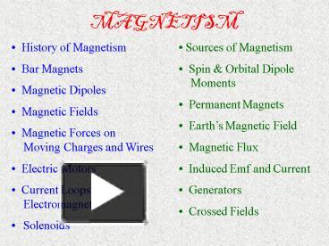 MAGNETISM presentation | free to view