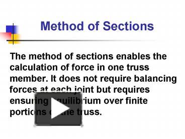 Method of Sections presentation | free to view