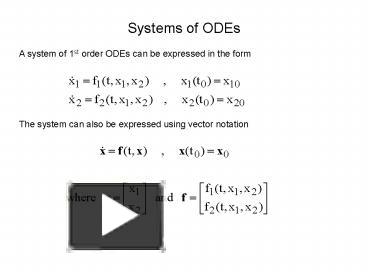 Systems of ODEs presentation | free to download