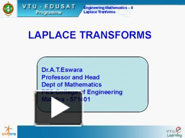 LAPLACE TRANSFORMS presentation | free to view