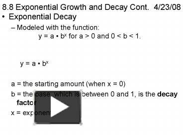 PPT – Exponential Decay PowerPoint presentation | free to view - id ...