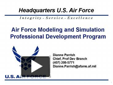 Air Force Modeling and Simulation Professional Development Program ...
