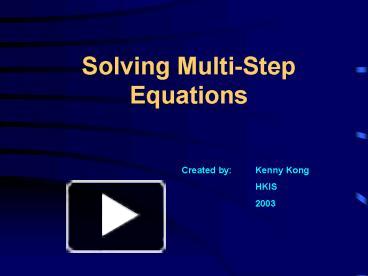 Solving MultiStep Equations presentation | free to view