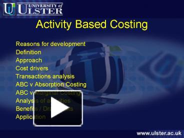 PPT – Activity Based Costing PowerPoint presentation | free to view ...