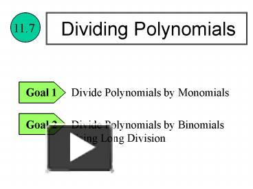 Dividing Polynomials presentation | free to view