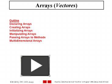 PPT – Arrays Vectores PowerPoint presentation | free to view - id ...