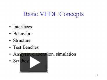 PPT – Basic VHDL Concepts PowerPoint presentation | free to view - id ...