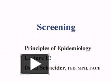 Screening presentation | free to view