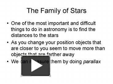 The Family of Stars presentation | free to view