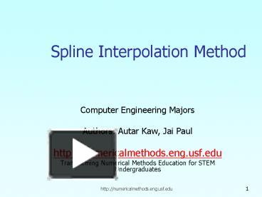 PPT – Spline Interpolation Method PowerPoint presentation | free to ...