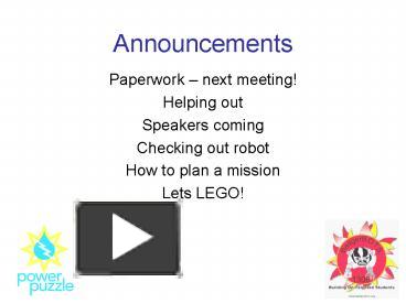 PPT – Announcements PowerPoint presentation | free to view - id: 26dddc ...
