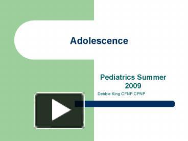 Adolescence presentation | free to view