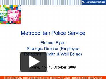 Metropolitan Police Service presentation | free to view