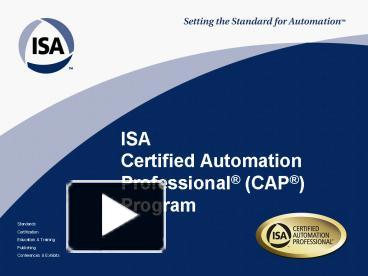 PPT – ISA Certified Automation Professional PowerPoint presentation ...
