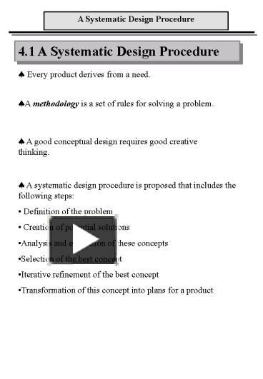 A Systematic Design Procedure presentation | free to view
