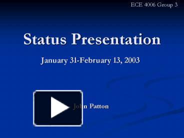 PPT – Status Presentation PowerPoint presentation | free to download ...