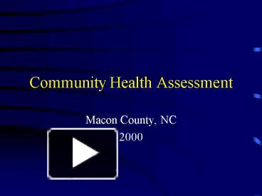 Community Health Assessment presentation | free to view