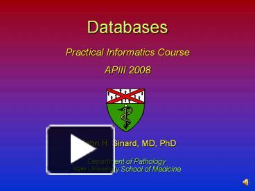 PPT – Databases PowerPoint presentation | free to view - id: 26e75f-MjY2M