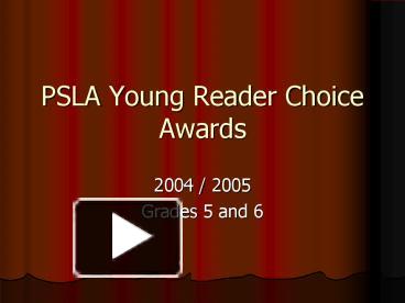 PSLA Young Reader Choice Awards presentation | free to view