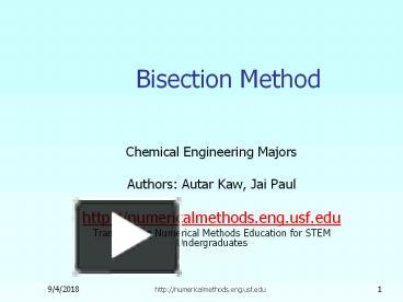 PPT – Bisection%20Method PowerPoint presentation | free to download ...