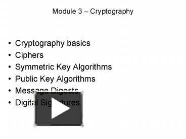 PPT – Module 3 Cryptography PowerPoint presentation | free to view - id ...