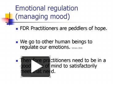Emotional regulation managing mood presentation | free to view