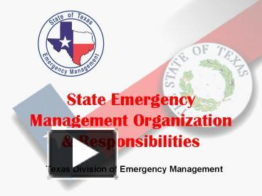 State Emergency Management Organization presentation | free to view