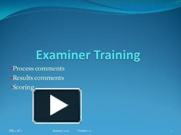 PPT – Examiner Training PowerPoint presentation | free to view - id ...