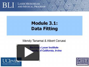 PPT – Module 3.1: Data Fitting PowerPoint presentation | free to view ...