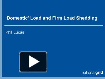 PPT – Domestic Load and Firm Load Shedding PowerPoint presentation ...