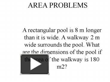 PPT – AREA PROBLEMS PowerPoint presentation | free to view - id: 26fce ...