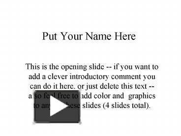 Put Your Name Here presentation | free to download