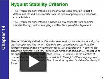 Nyquist Stability Criterion presentation | free to view