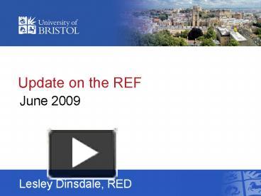 PPT – Update on the REF PowerPoint presentation | free to view - id ...