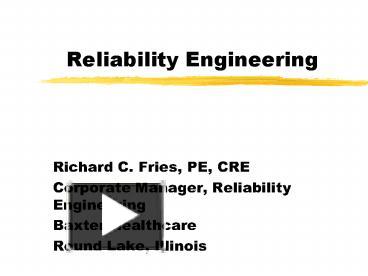 PPT – Reliability Engineering PowerPoint presentation | free to view ...