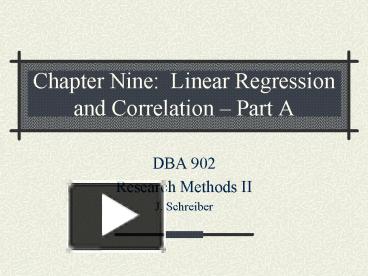 PPT – Chapter Nine: Linear Regression and Correlation Part A PowerPoint ...
