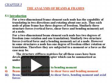 THE ANALYSIS OF BEAMS presentation | free to view
