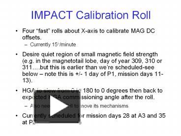 PPT – IMPACT Calibration Roll PowerPoint presentation | free to ...