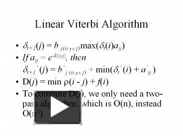 PPT – Linear Viterbi Algorithm PowerPoint presentation | free to ...