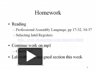 PPT – Homework PowerPoint presentation | free to download - id: 2716d-YzE1O