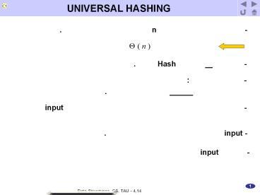 PPT – UNIVERSAL HASHING PowerPoint presentation | free to download - id ...