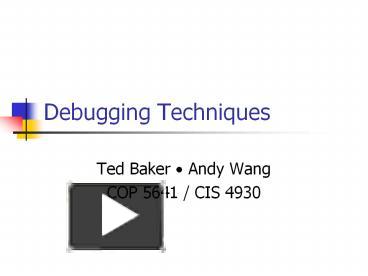 Debugging Techniques presentation | free to download