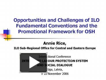 Opportunities and Challenges of ILO Fundamental Conventions and the ...