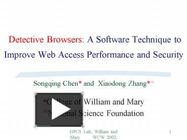 Detective Browsers: A Software Technique to Improve Web Access ...