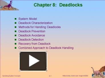 PPT – Chapter 8: Deadlocks PowerPoint presentation | free to download ...