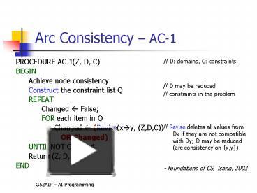 Arc Consistency presentation | free to download