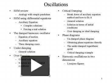 Oscillations presentation | free to view