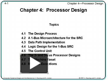 PPT – Chapter 4: Processor Design PowerPoint presentation | free to ...