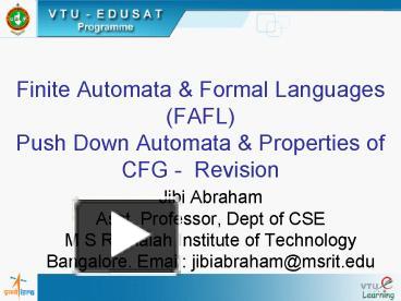 Finite Automata presentation | free to view